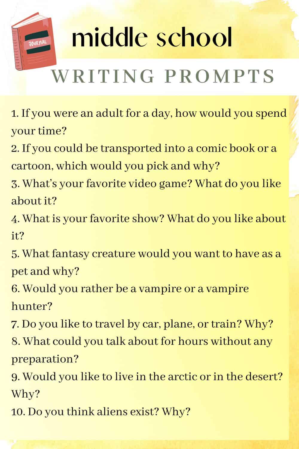 200+ Creative Writing Prompts for Middle School (2023) - Kids and Clicks